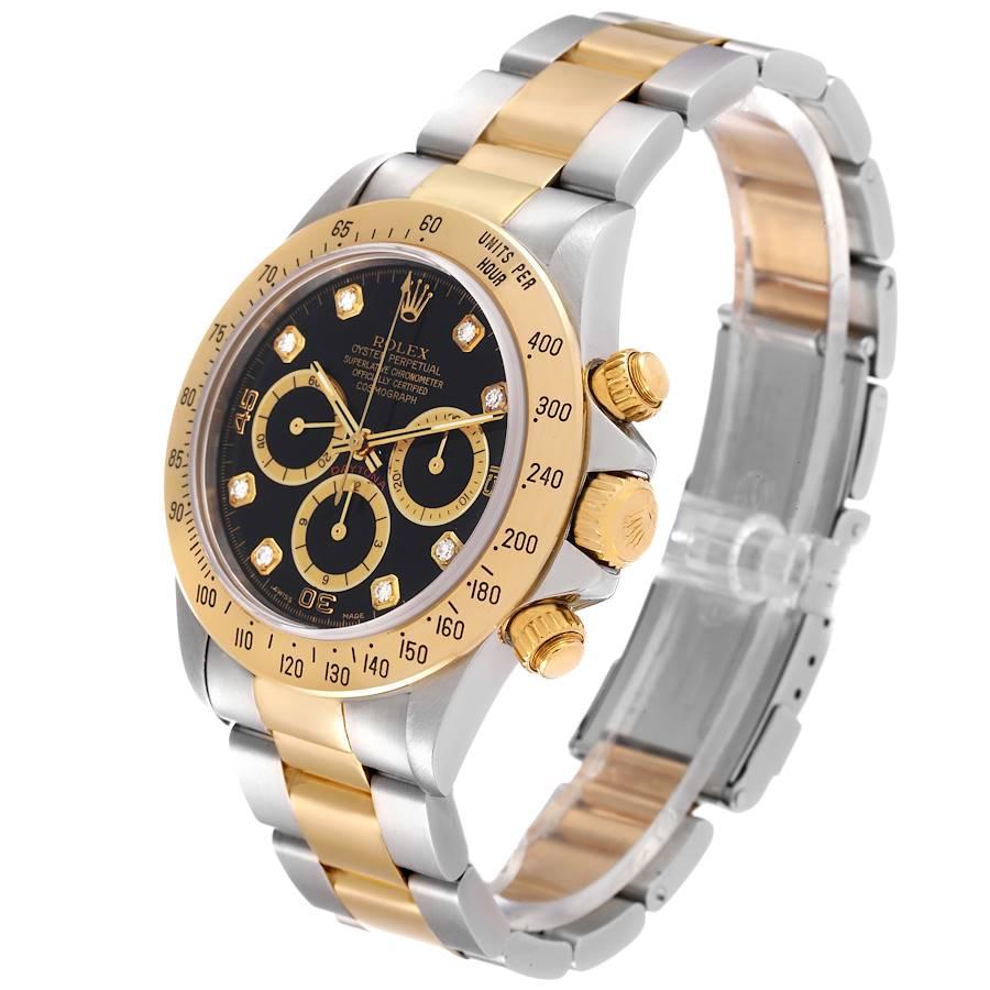 Rolex Daytona Steel Yellow Gold Inverted 6 Black Dial Mens Watch 16523 ...