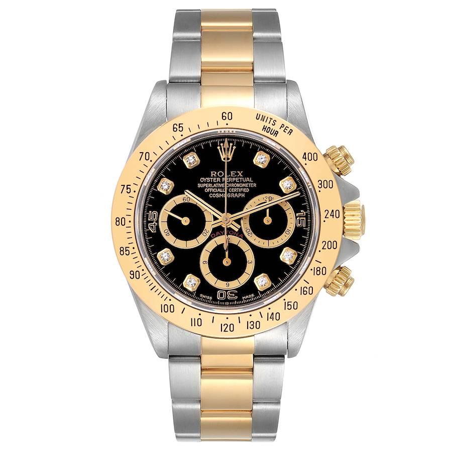 Rolex Daytona Steel Yellow Gold Inverted 6 Diamond Dial Mens Watch ...