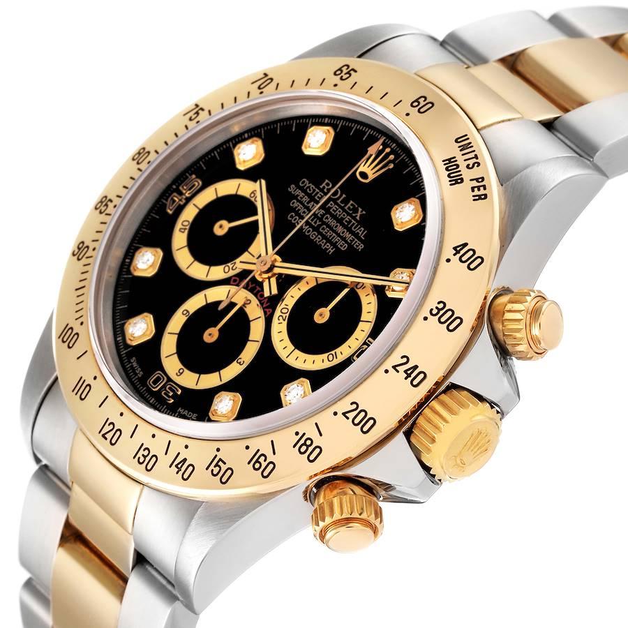 Rolex Daytona Steel Yellow Gold Inverted 6 Diamond Dial Mens Watch ...