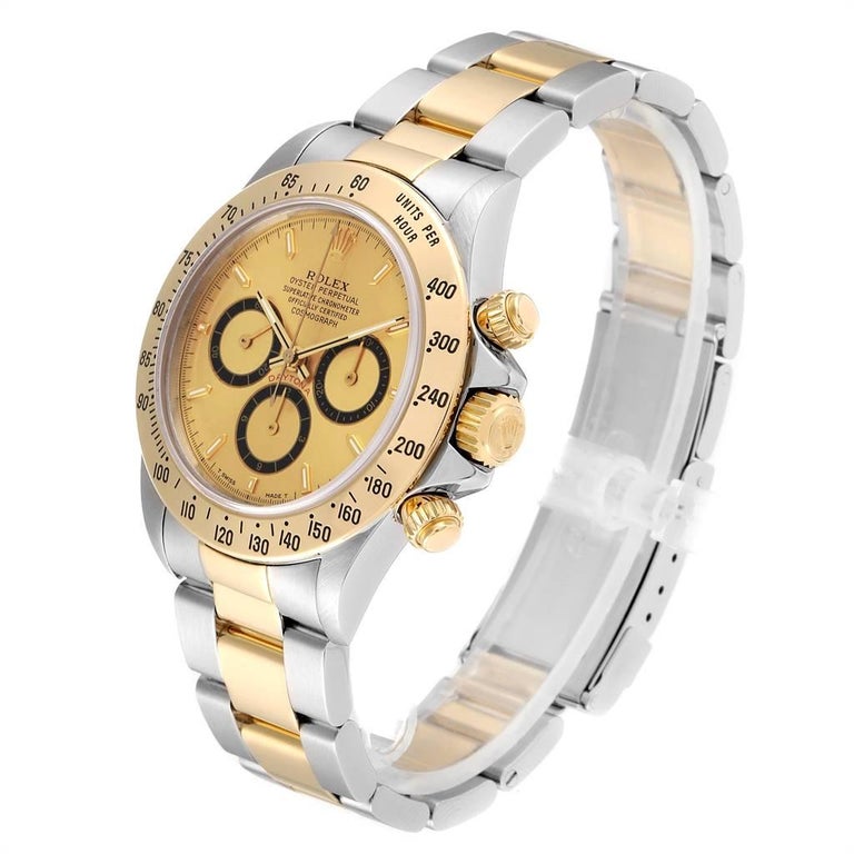 Rolex Daytona Steel Yellow Gold Inverted 6 Men's Watch 16523 Box Papers ...