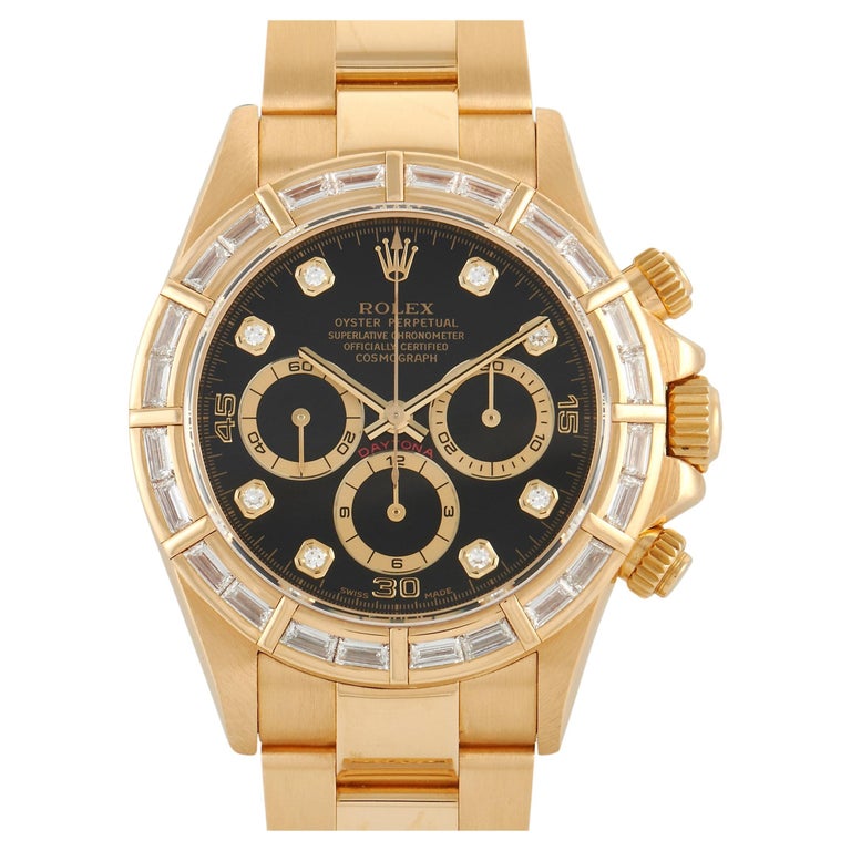 Rolex Daytona Yellow Gold Diamond Set Watch 16568 at 1stDibs | 16568 ...