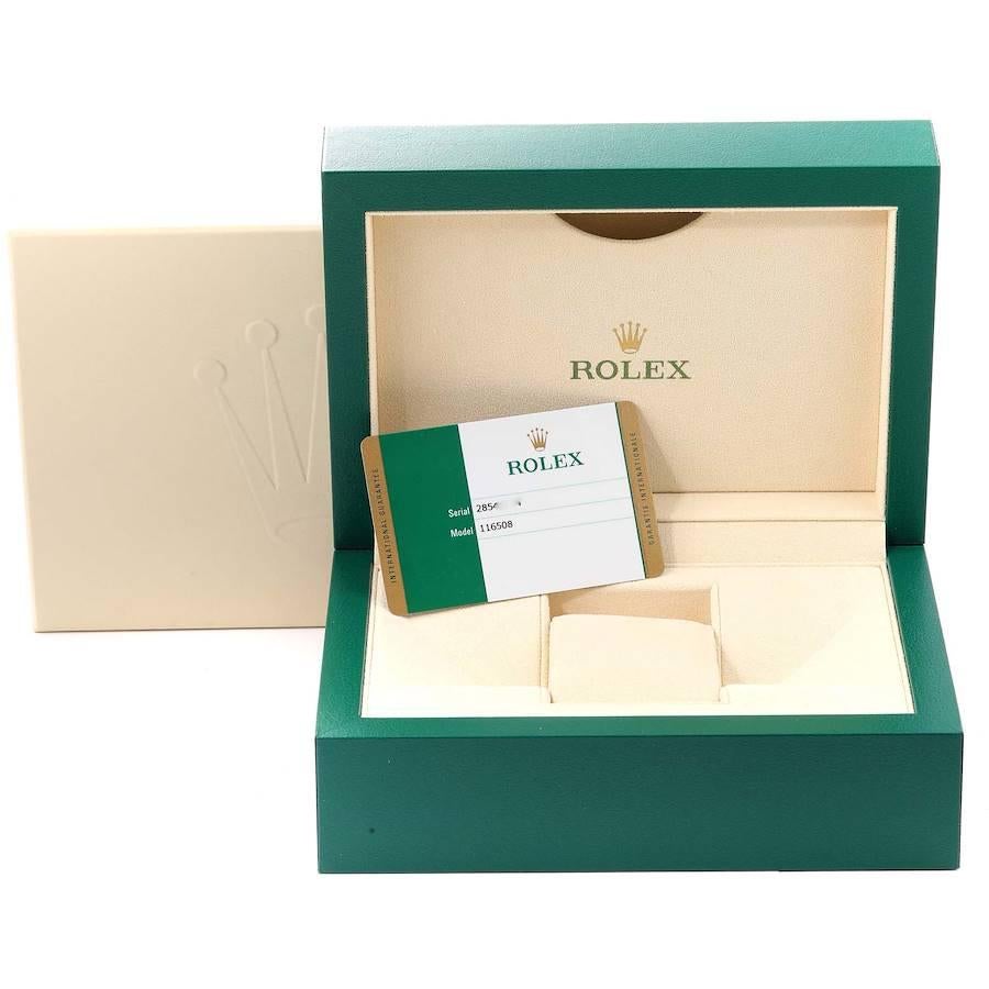 Rolex Daytona Yellow Gold Green Dial Mens Watch 116508 Box Card at 1stDibs