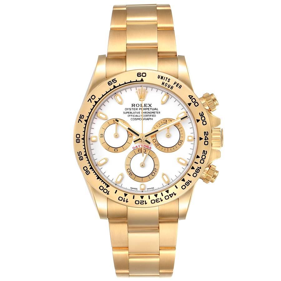 Rolex Daytona Yellow Gold White Dial Mens Watch 116508 Unworn at ...