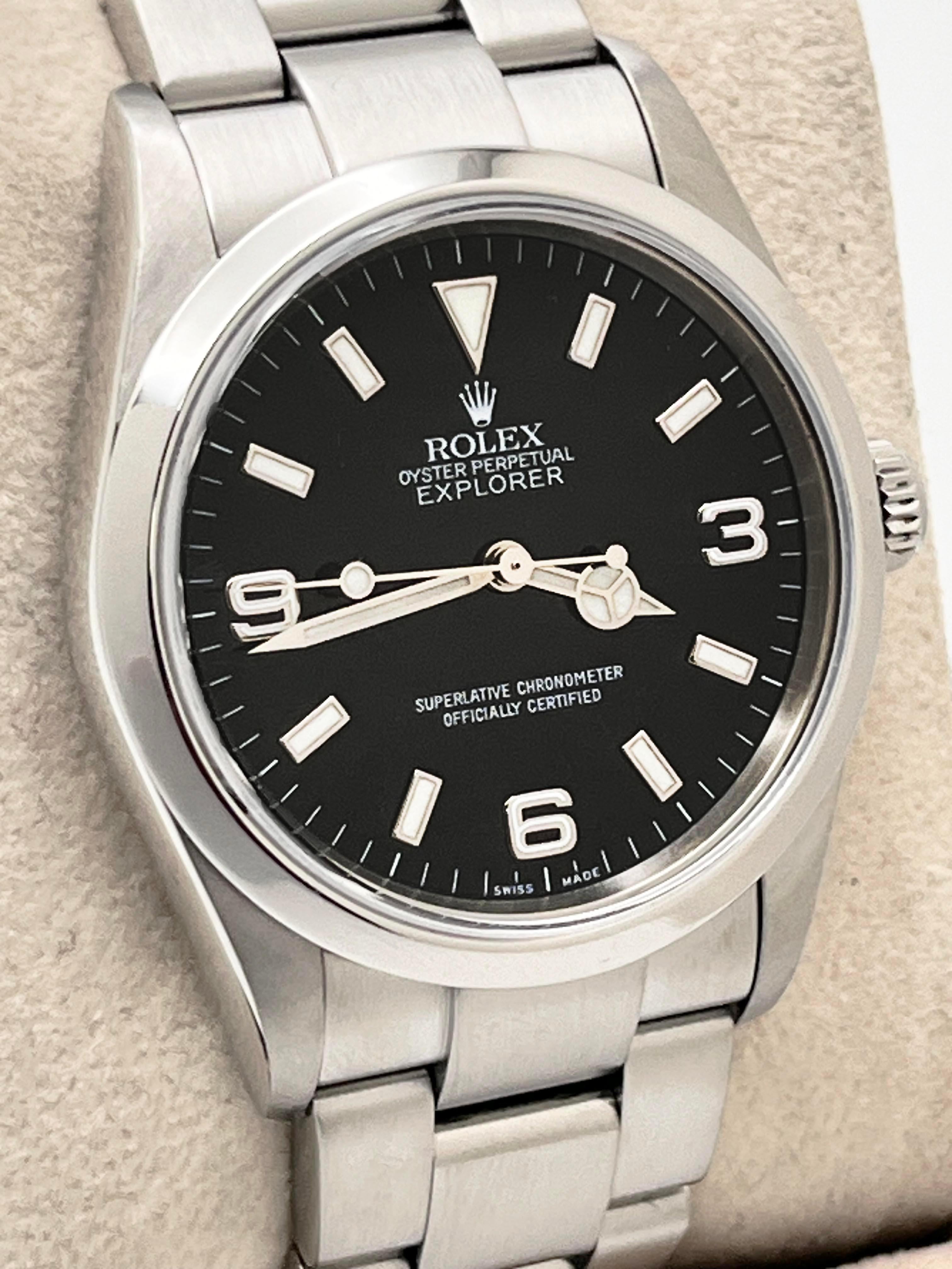 Rolex Explorer 114270 Black Dial 36mm Stainless Steel For Sale at 1stDibs