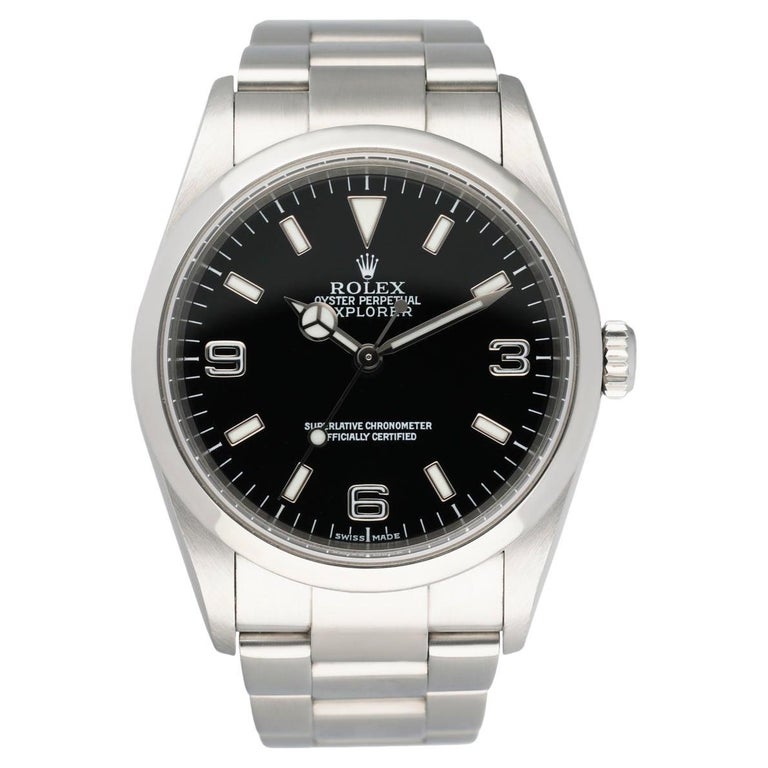 Rolex Explorer 114270 Stainless Steel Mens Watch For Sale at 1stDibs