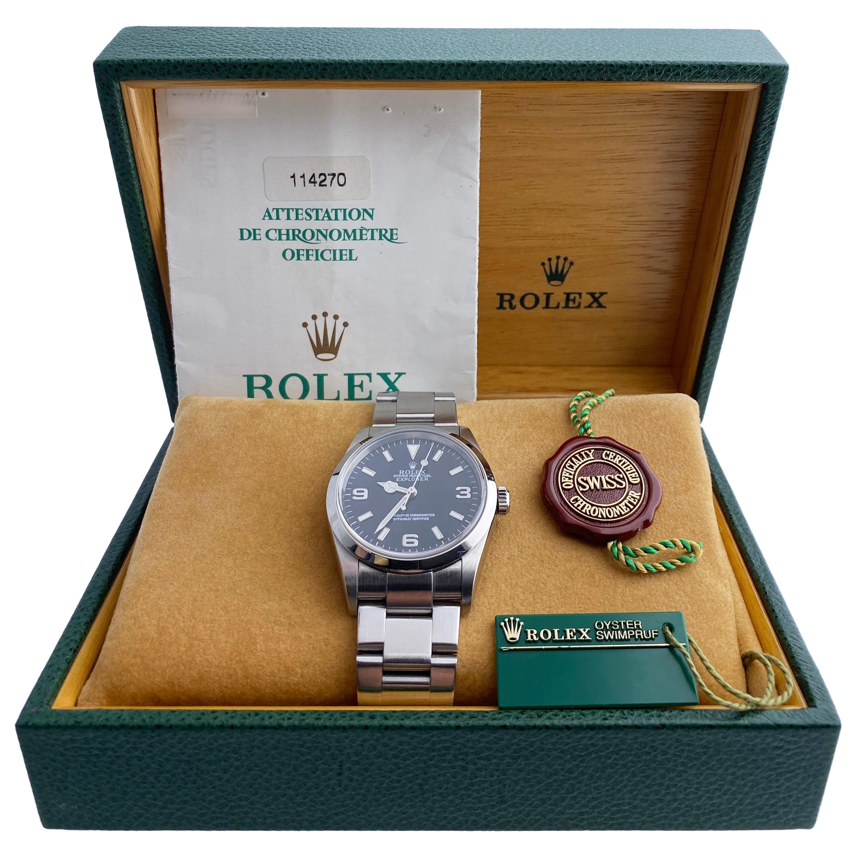 Rolex Explorer 114270 Steel Mens Watch Box and Papers at 1stDibs