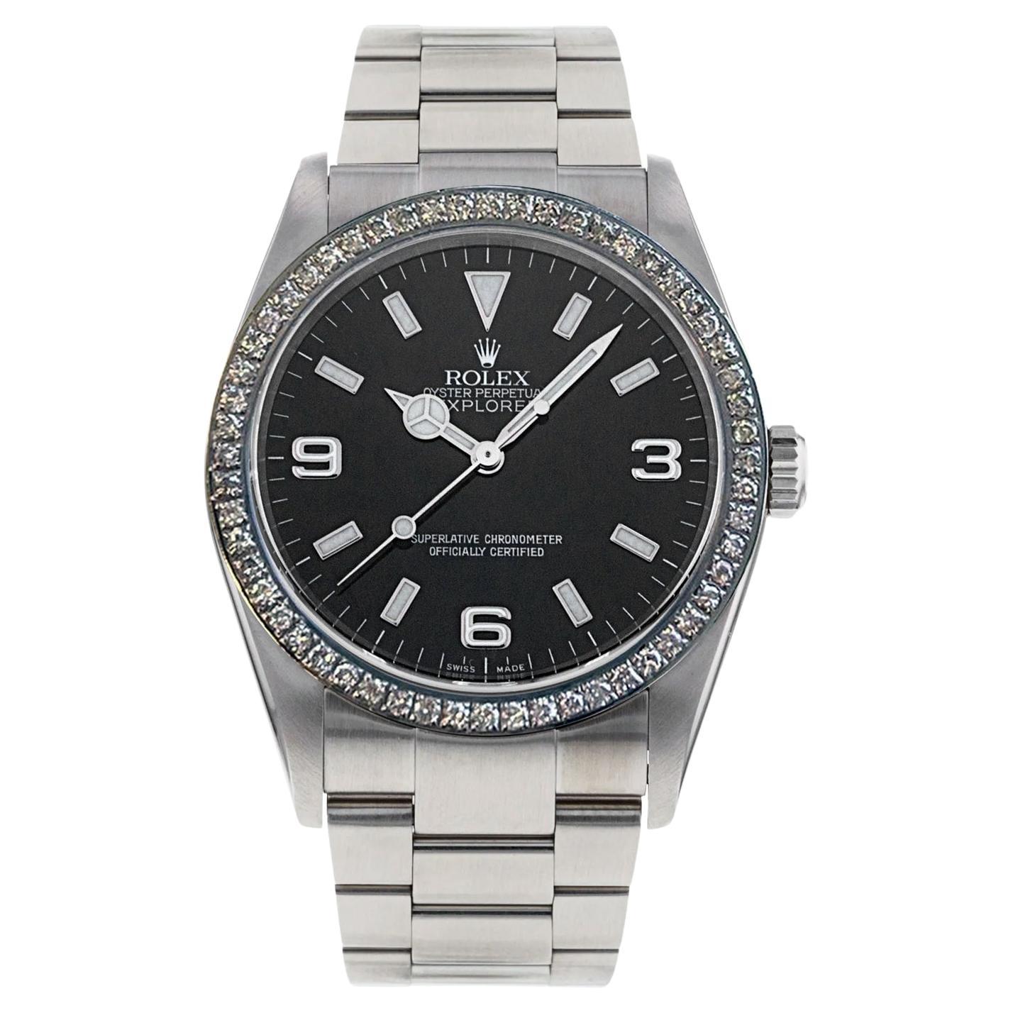 Rolex Explorer Steel Black Dial Oyster Bracelet Automatic Watch 124270 ...