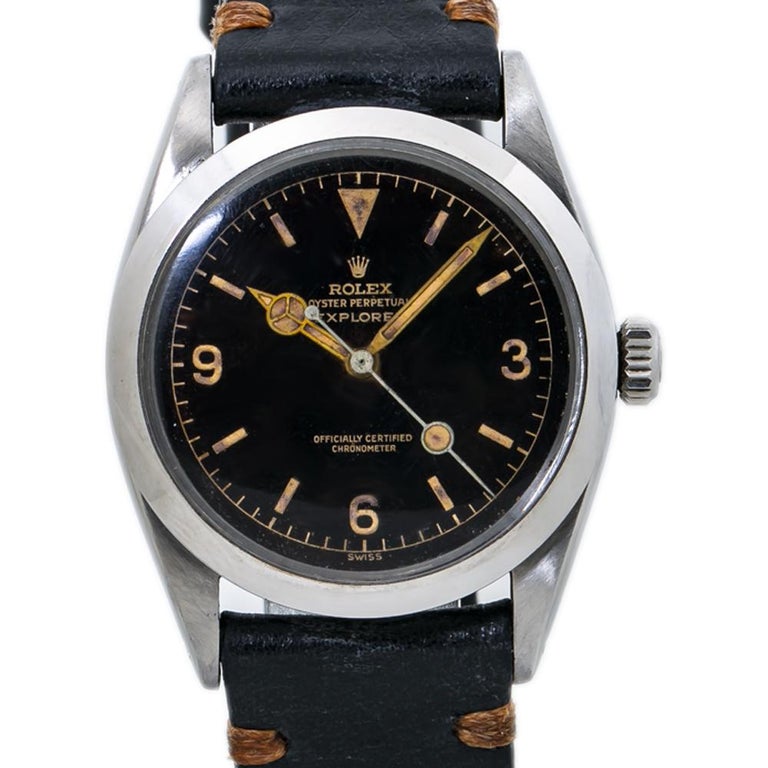 Rolex Explorer 6610 Oyster Perpetual Vintage Tropical Brown Dial Mens ...