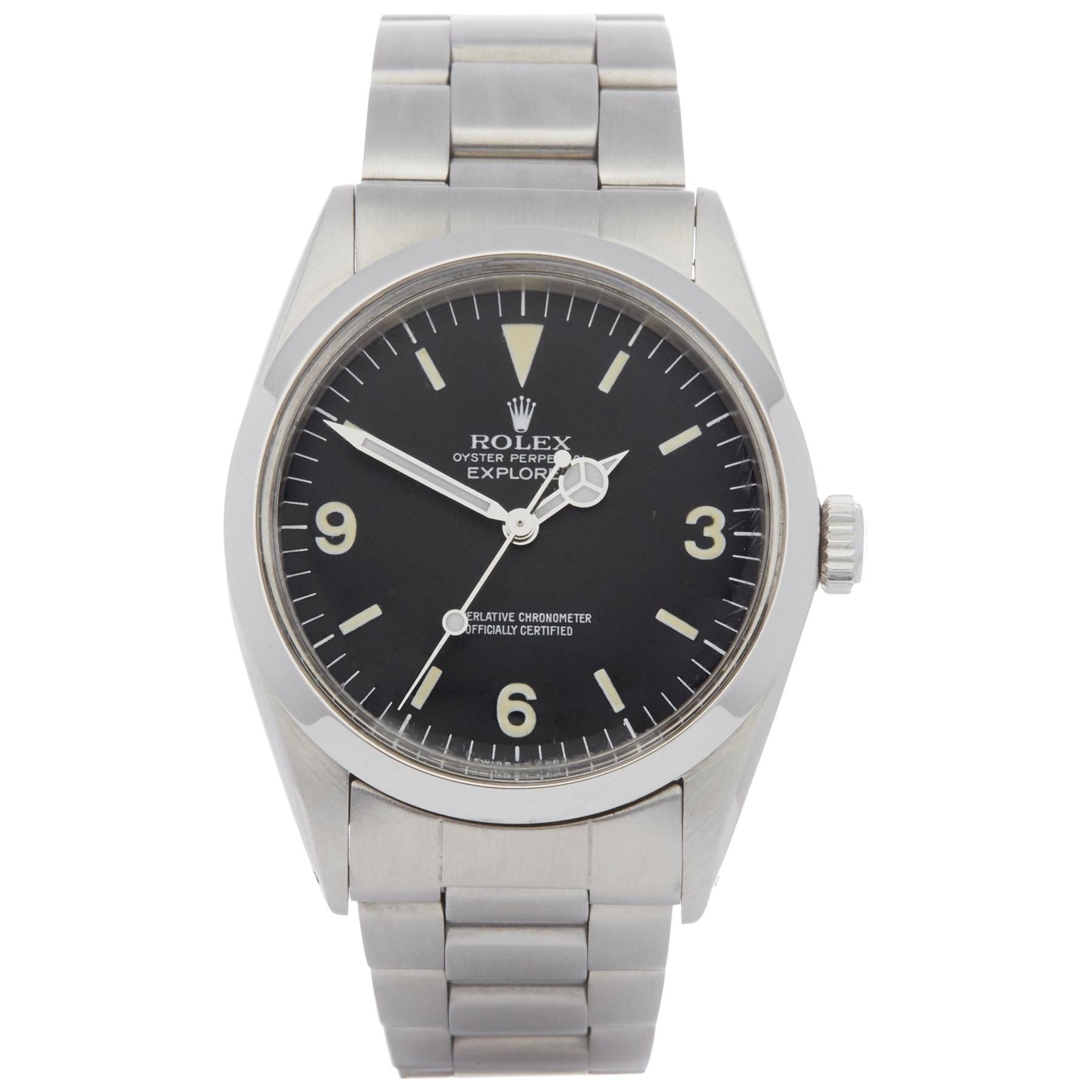 Rolex Explorer I 1016 Men's Stainless Steel Watch at 1stDibs