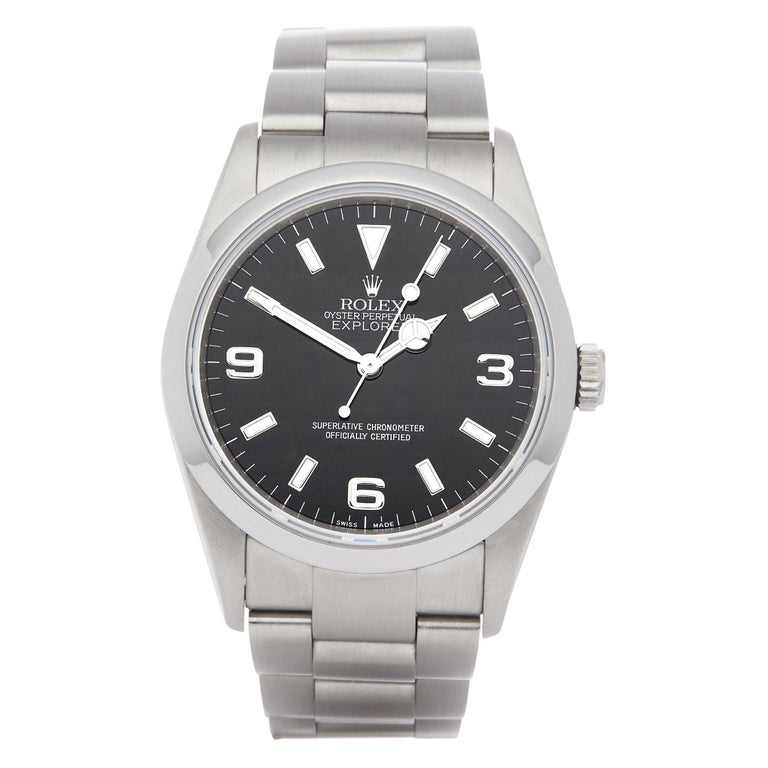 Rolex Explorer I 114270 Men Stainless Steel New Card Engraved Rehaut ...