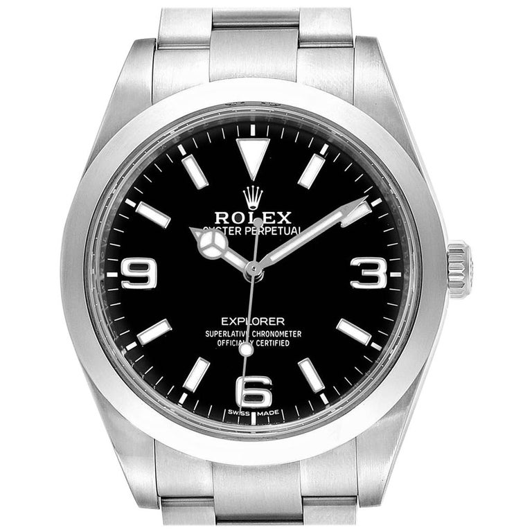 Rolex Explorer I 39 Luminous Arabic Numbers Men's Watch 214270 Box Card ...