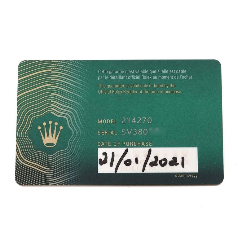 Rolex Explorer I Luminous Numerals Steel Mens Watch 214270 Box Card For ...