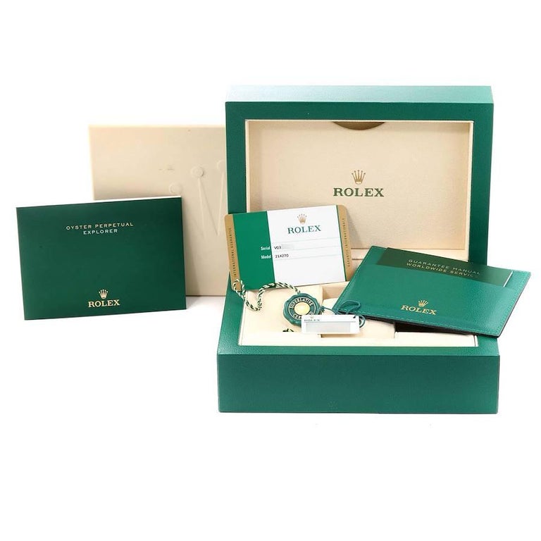 Rolex Explorer Luminous Numerals Steel Mens Watch 214270 Box Card For ...