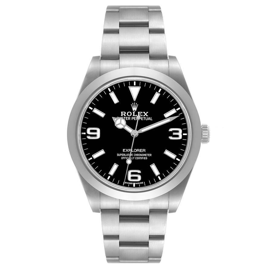 Rolex Explorer I Luminous Numerals Steel Mens Watch 214270 Box Card For ...