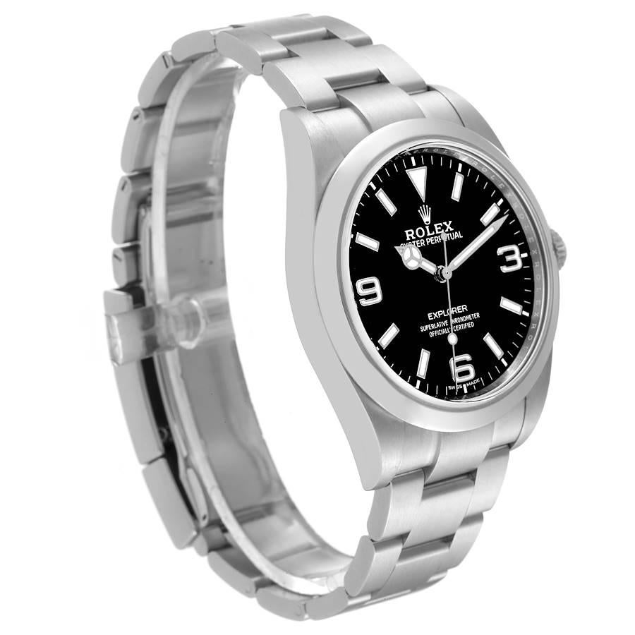 Rolex Explorer I Luminous Numerals Steel Mens Watch 214270 Box Card For ...