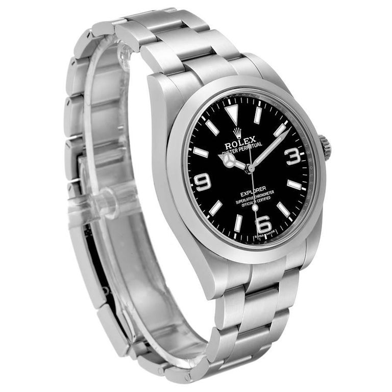 Rolex Explorer Luminous Numerals Steel Mens Watch 214270 Box Card For ...