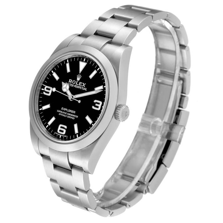 Rolex Explorer Luminous Numerals Steel Mens Watch 214270 Box Card For ...