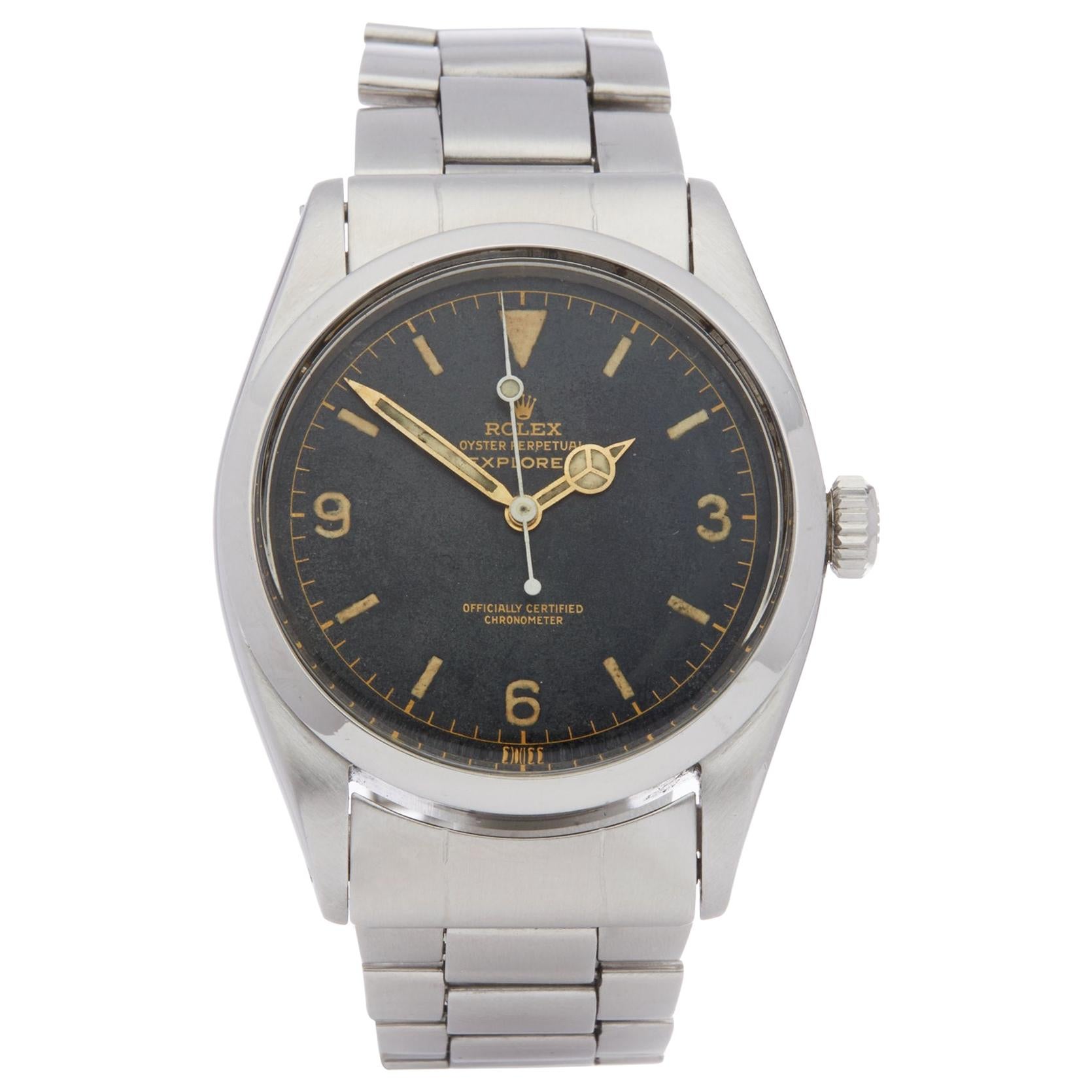 Rolex Explorer I 6610 Men Stainless Steel Gilt Watch at 1stDibs | rolex ...