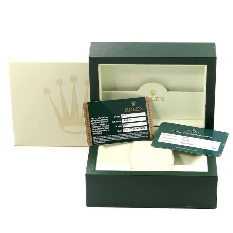 Rolex Explorer I Black Dial Stainless Steel Mens Watch 114270 Box Card ...
