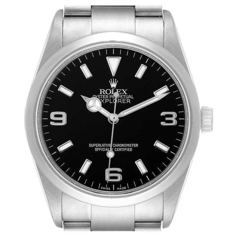 Rolex Explorer I Black Dial Stainless Steel Mens Watch 14270 For Sale ...
