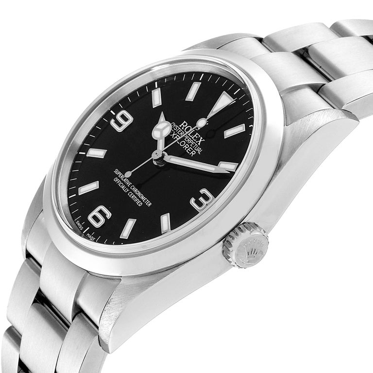 Rolex Explorer I Black Dial Stainless Steel Men's Watch 114270 For Sale ...