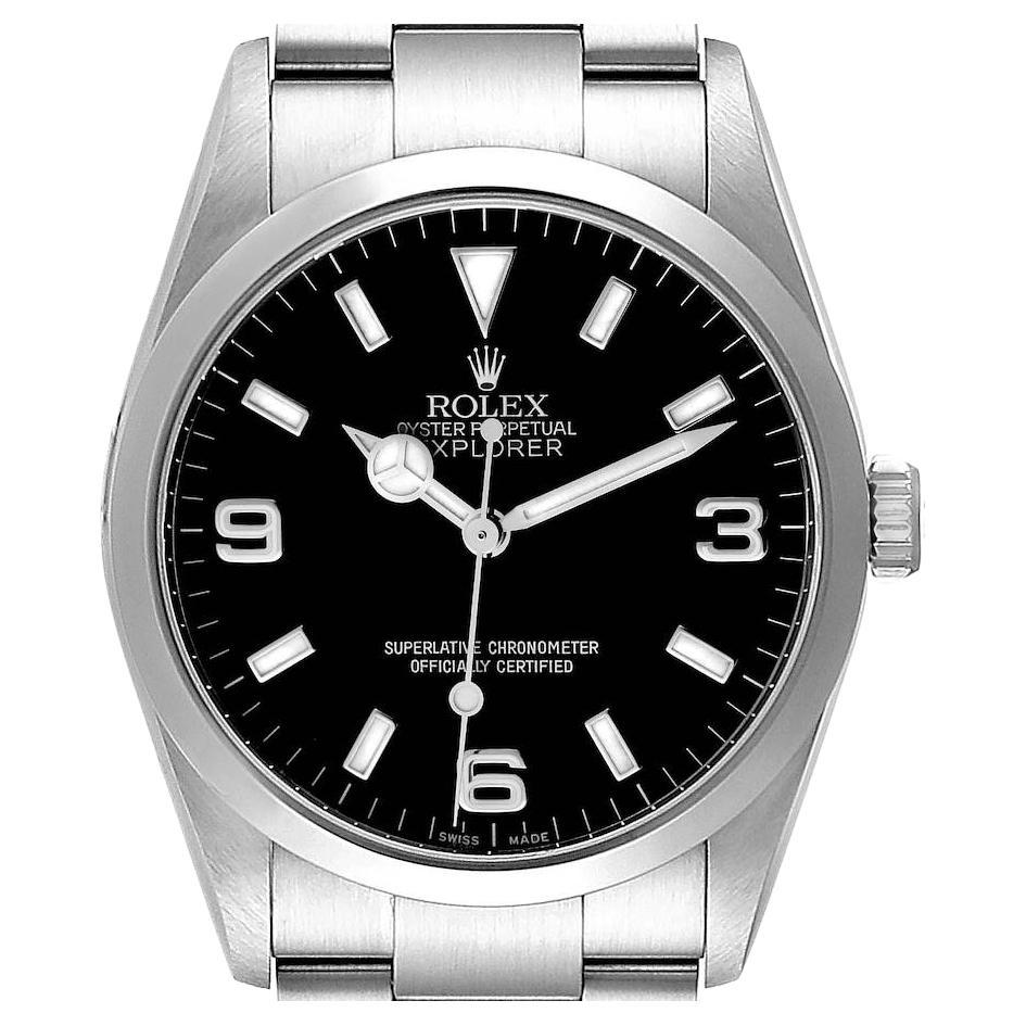 Rolex Explorer I Black Dial Stainless Steel Men's Watch 14270 For Sale ...