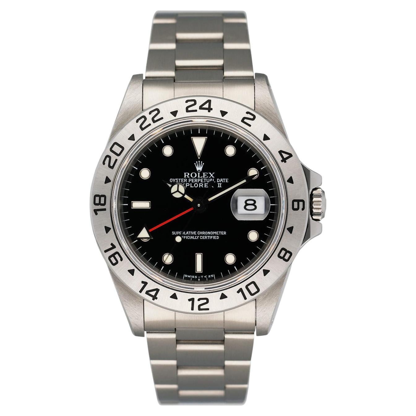 Rolex Explorer II Black Dial Automatic Steel Mens Watch 16570 Box ...