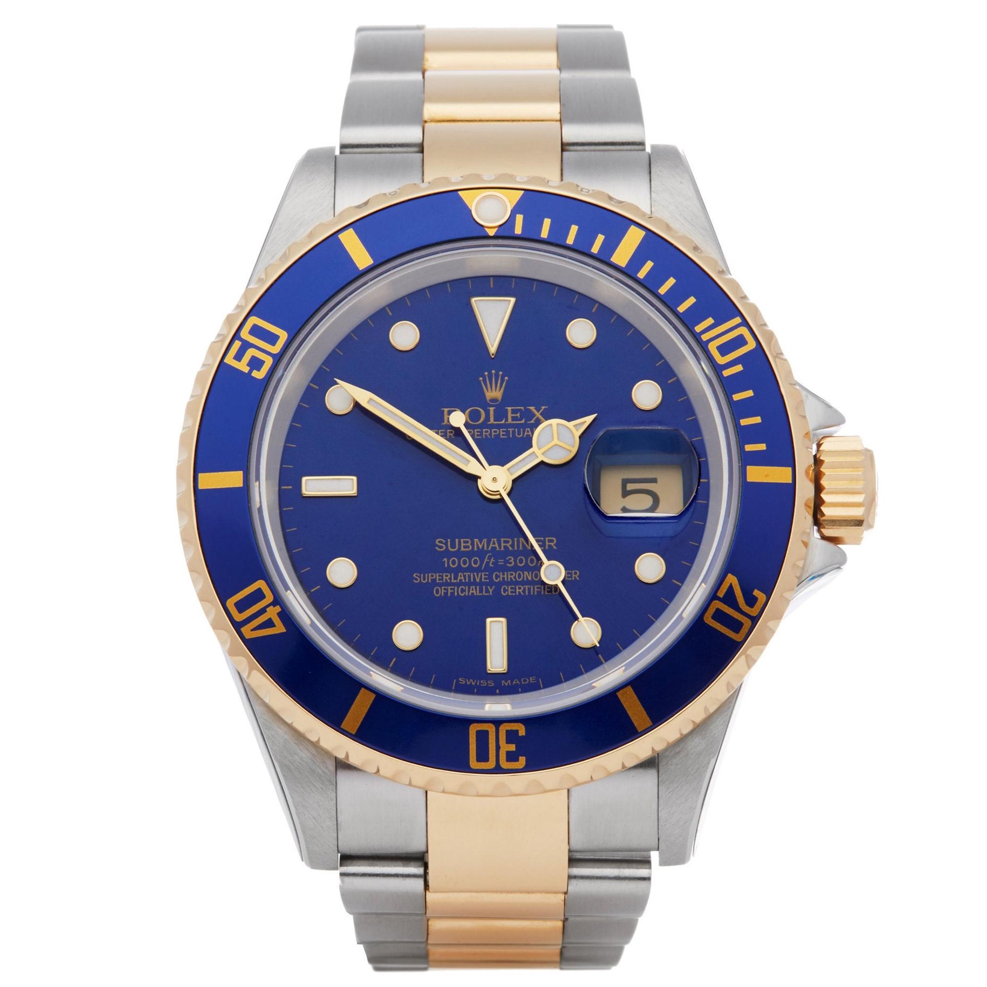 Rolex Submariner 16613 Men's Stainless Steel Watch at 1stDibs