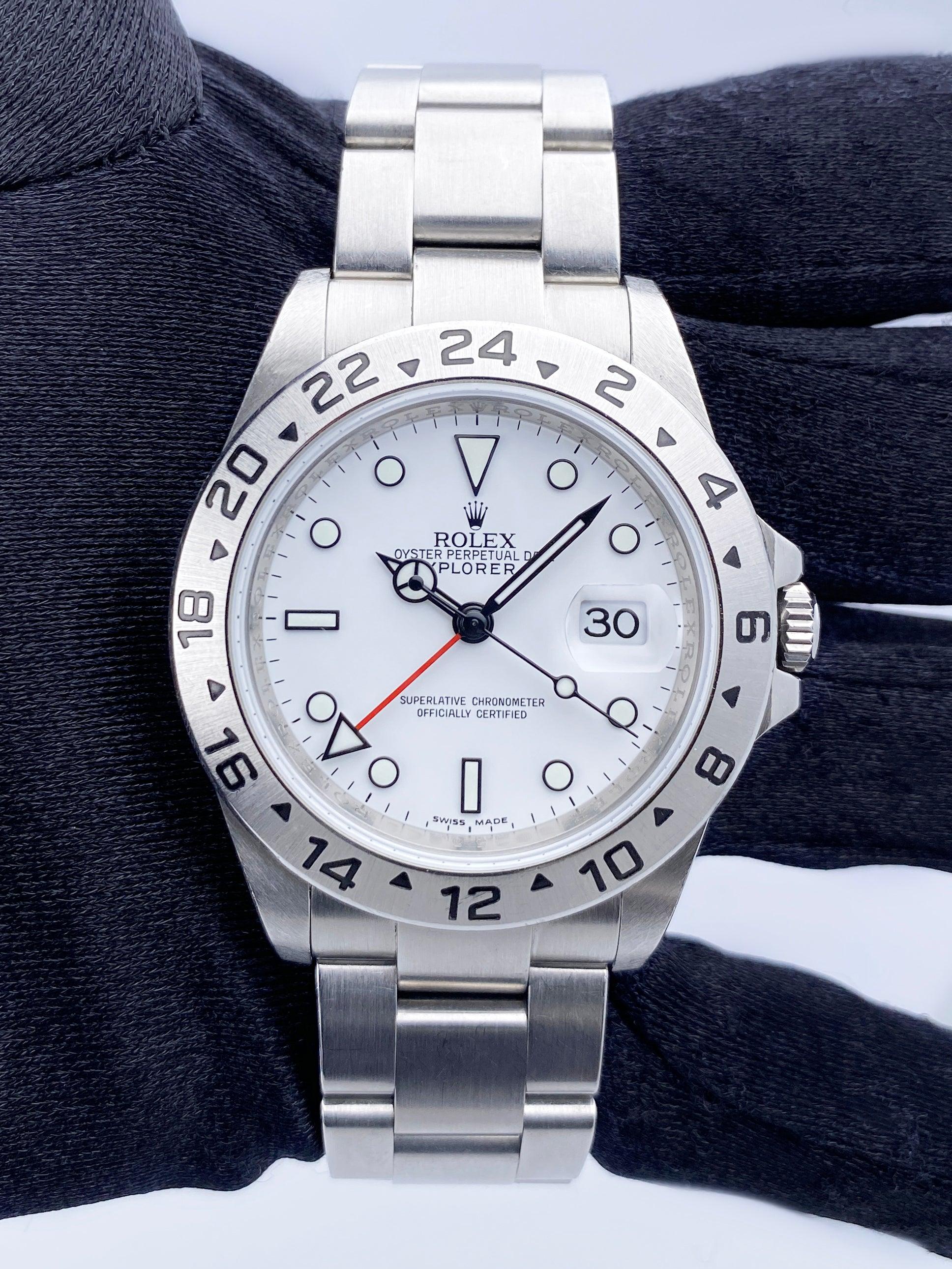 Rolex Explorer II 16570 White Dial Mens Watch For Sale at 1stDibs