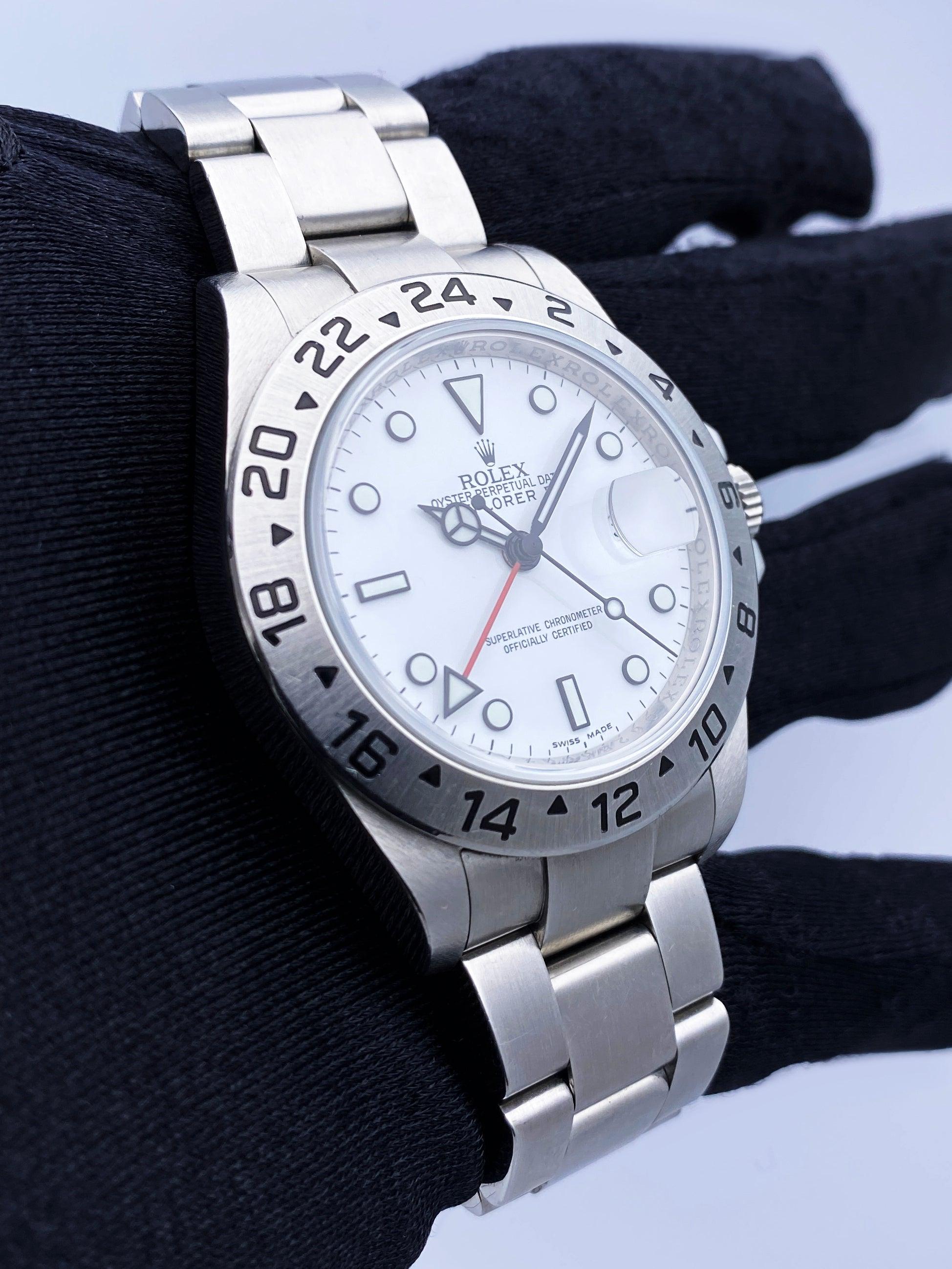 Rolex Explorer II 16570 White Dial Mens Watch For Sale at 1stDibs