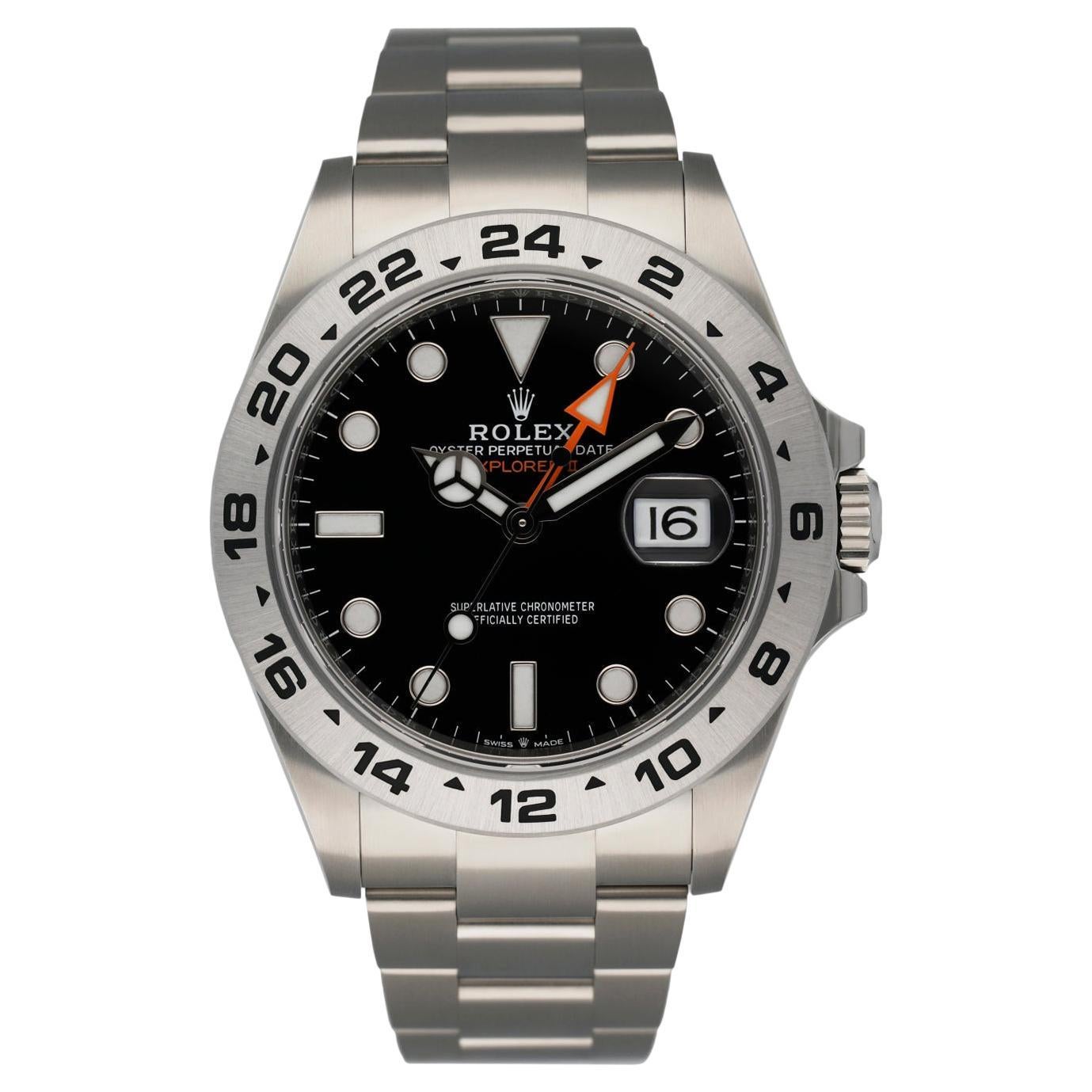 Rolex Explorer II White Dial Red Hand Steel Men’s Watch 16570 Box ...