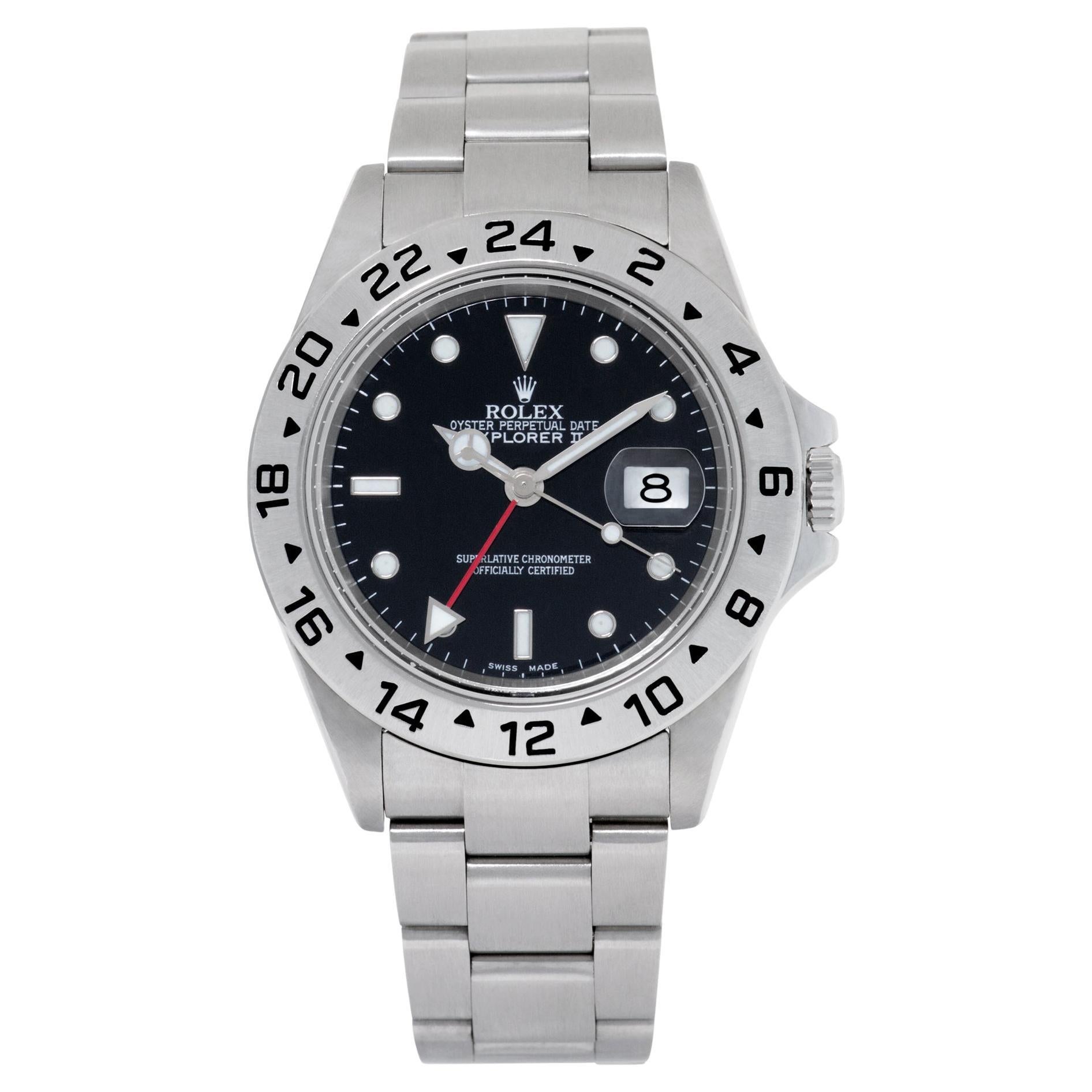 Rolex Explorer II 16570 40mm Black Dial Stainless Steel For Sale at 1stDibs