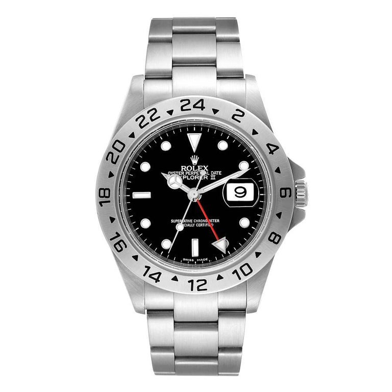 Rolex Explorer II 40mm Black Dial Parachrom Hairspring Mens Watch 16570 ...