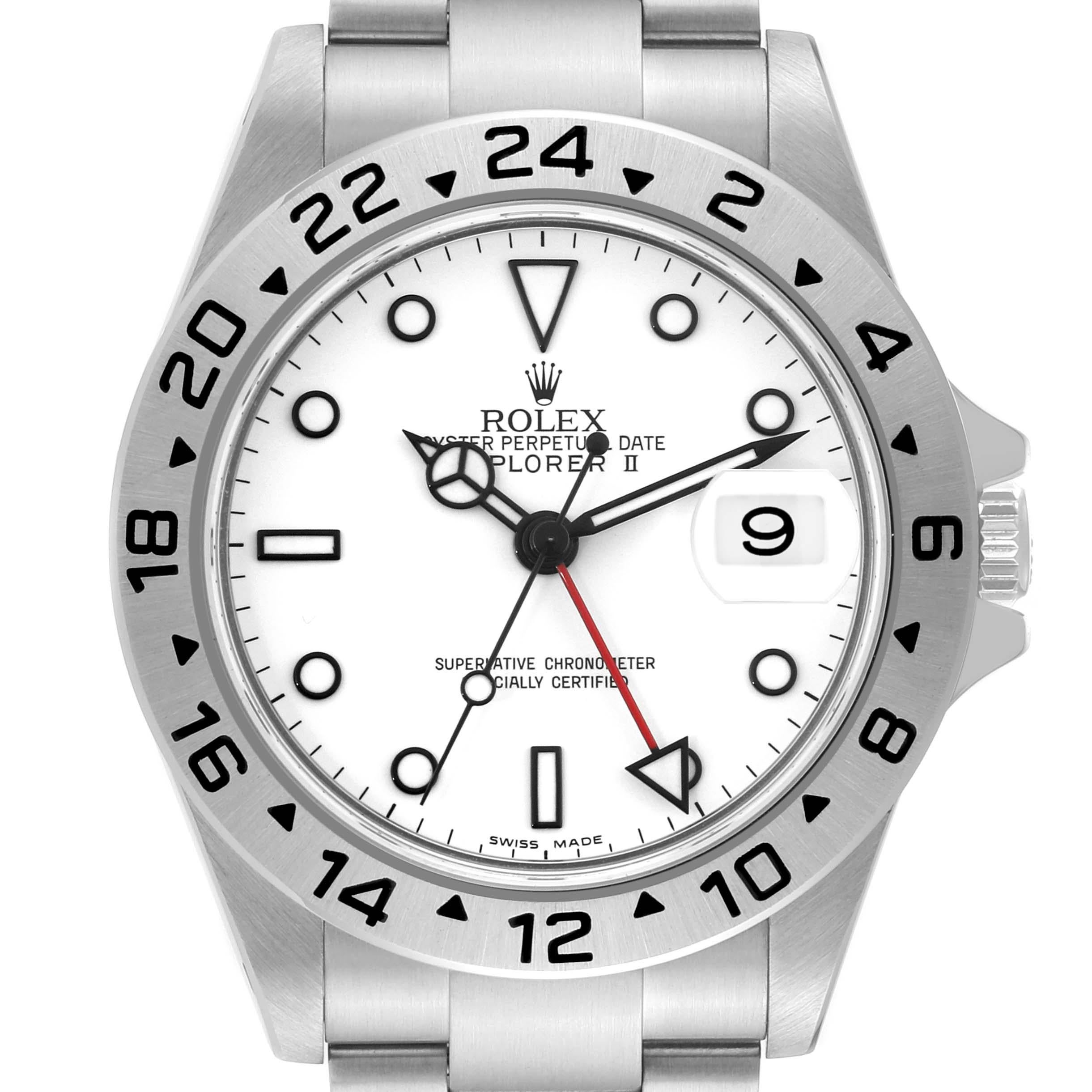 Rolex Explorer II 40mm Polar White Dial Steel Mens Watch 16570 Box ...