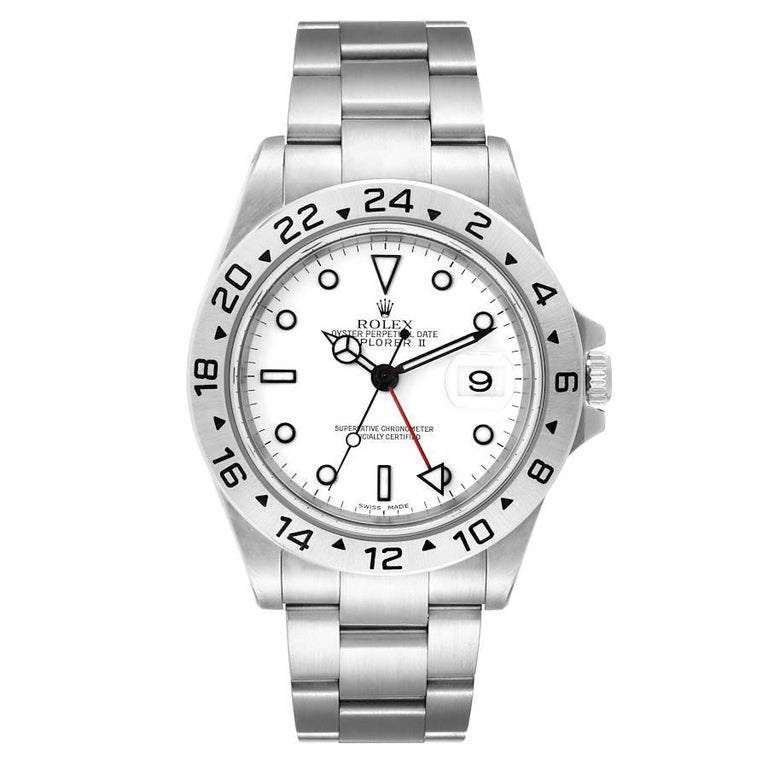 Rolex Explorer II White Dial Steel Mens Watch 16570 Box Papers at 1stDibs