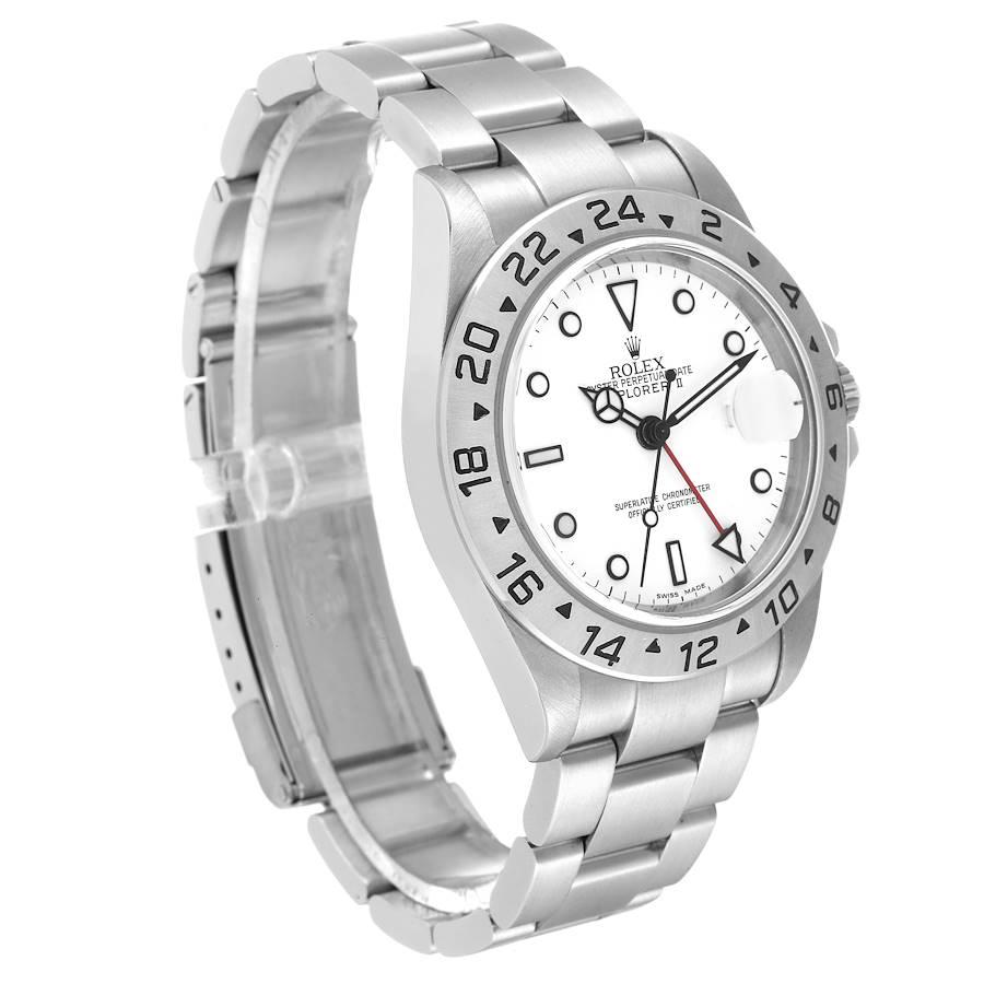Rolex Explorer II White Dial Steel Mens Watch 16570 Box Papers at ...