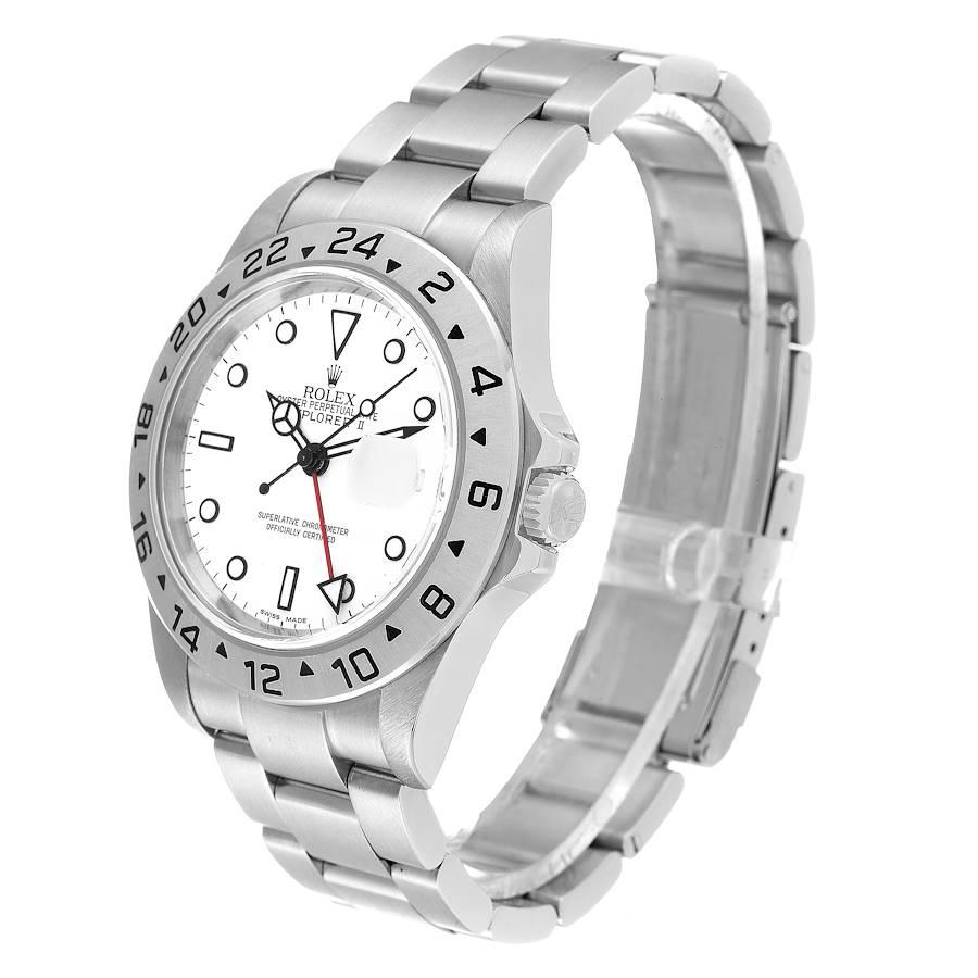 Rolex Explorer II White Dial Steel Mens Watch 16570 Box Papers at ...