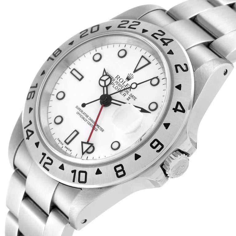 Rolex Explorer II White Dial Steel Mens Watch 16570 Box Papers For Sale ...
