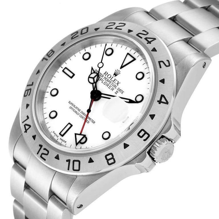 Rolex Explorer II White Dial Steel Mens Watch 16570 Box Papers at 1stDibs
