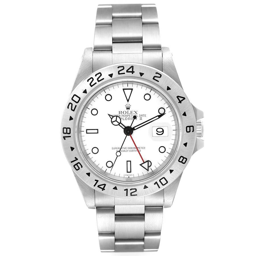 Rolex Explorer II White Dial Steel Mens Watch 16570 For Sale at 1stDibs