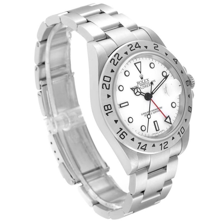 Rolex Explorer II White Dial Steel Mens Watch 16570 For Sale at 1stDibs