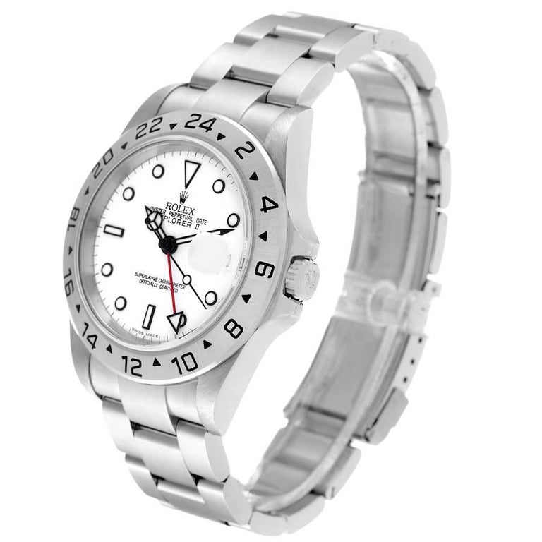 Rolex Explorer II White Dial Steel Mens Watch 16570 For Sale at 1stDibs
