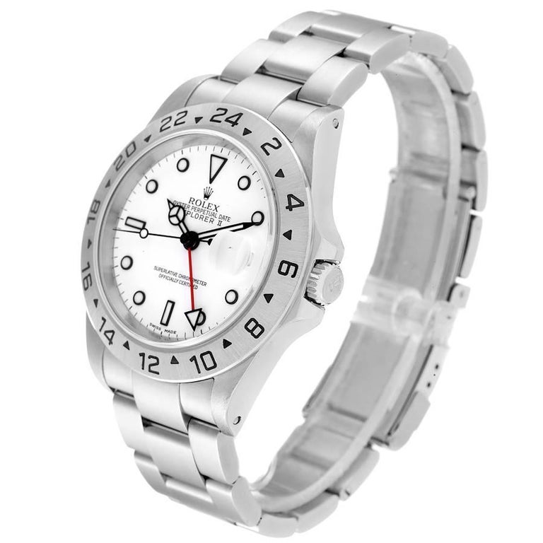 Rolex Explorer II White Dial Steel Mens Watch 16570 For Sale at 1stDibs