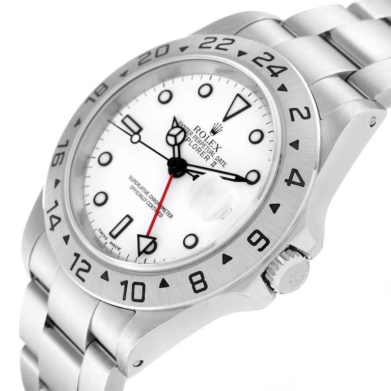 Rolex Explorer II White Dial Steel Mens Watch 16570 For Sale at 1stDibs