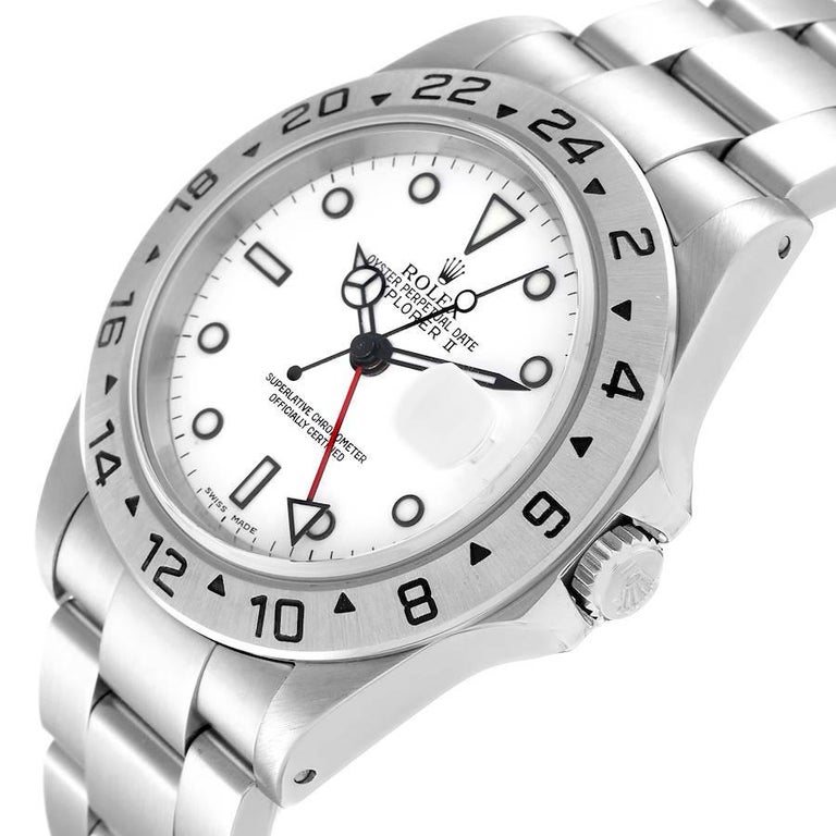 Rolex Explorer II 40mm White Dial Steel Mens Watch 16570 For Sale at ...
