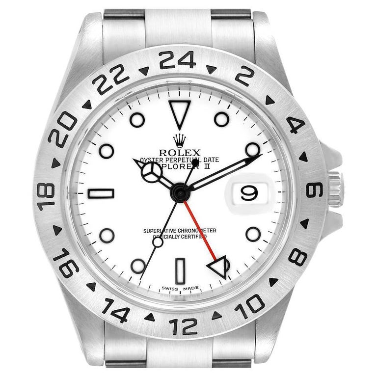 Rolex Explorer II White Dial Steel Mens Watch 16570 For Sale at 1stDibs