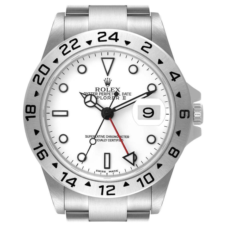 Rolex Explorer II White Dial Steel Mens Watch 16570 For Sale at 1stDibs