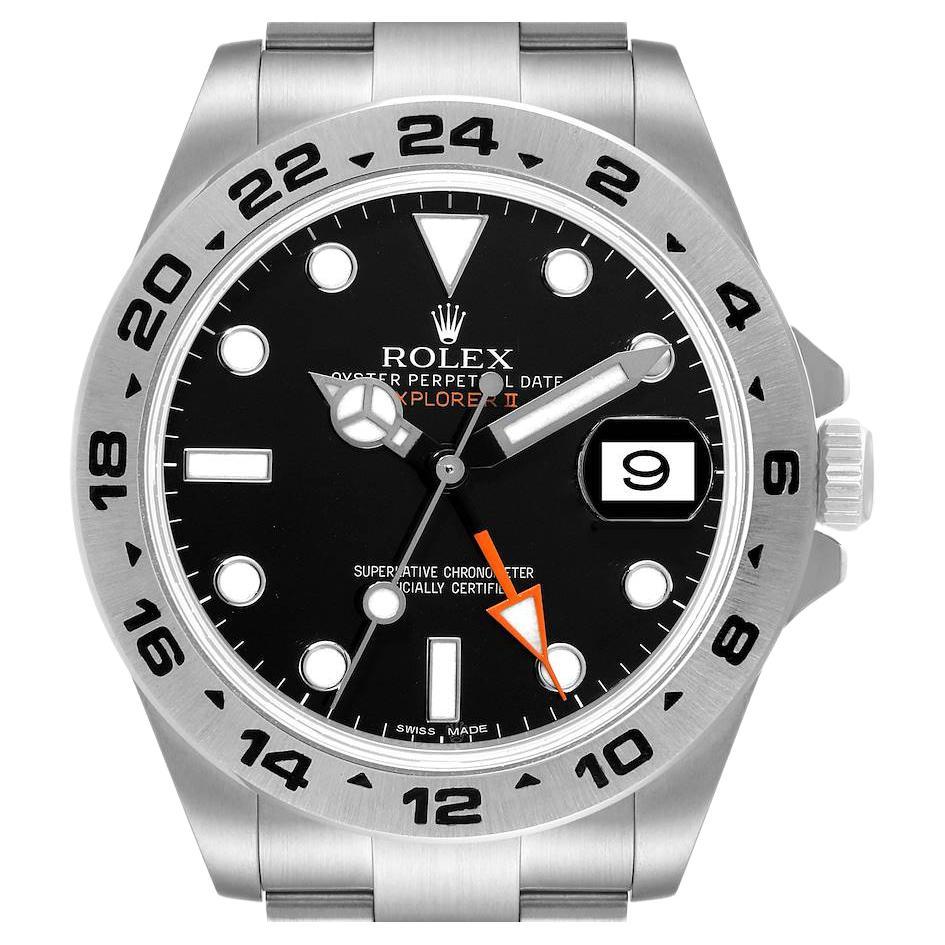 Rolex Explorer II Black Dial Orange Hand Men's Watch 216570 For Sale at ...