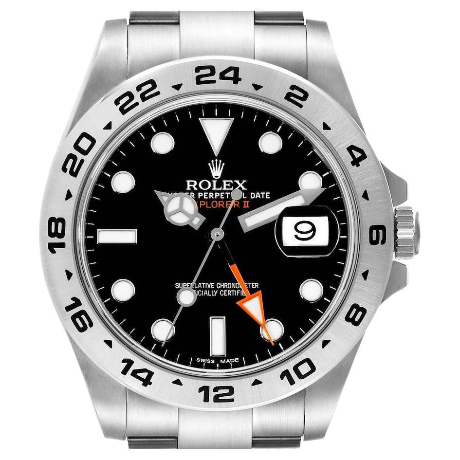 Rolex Explorer II Black Dial Orange Hand Men's Watch 216570 For Sale at ...