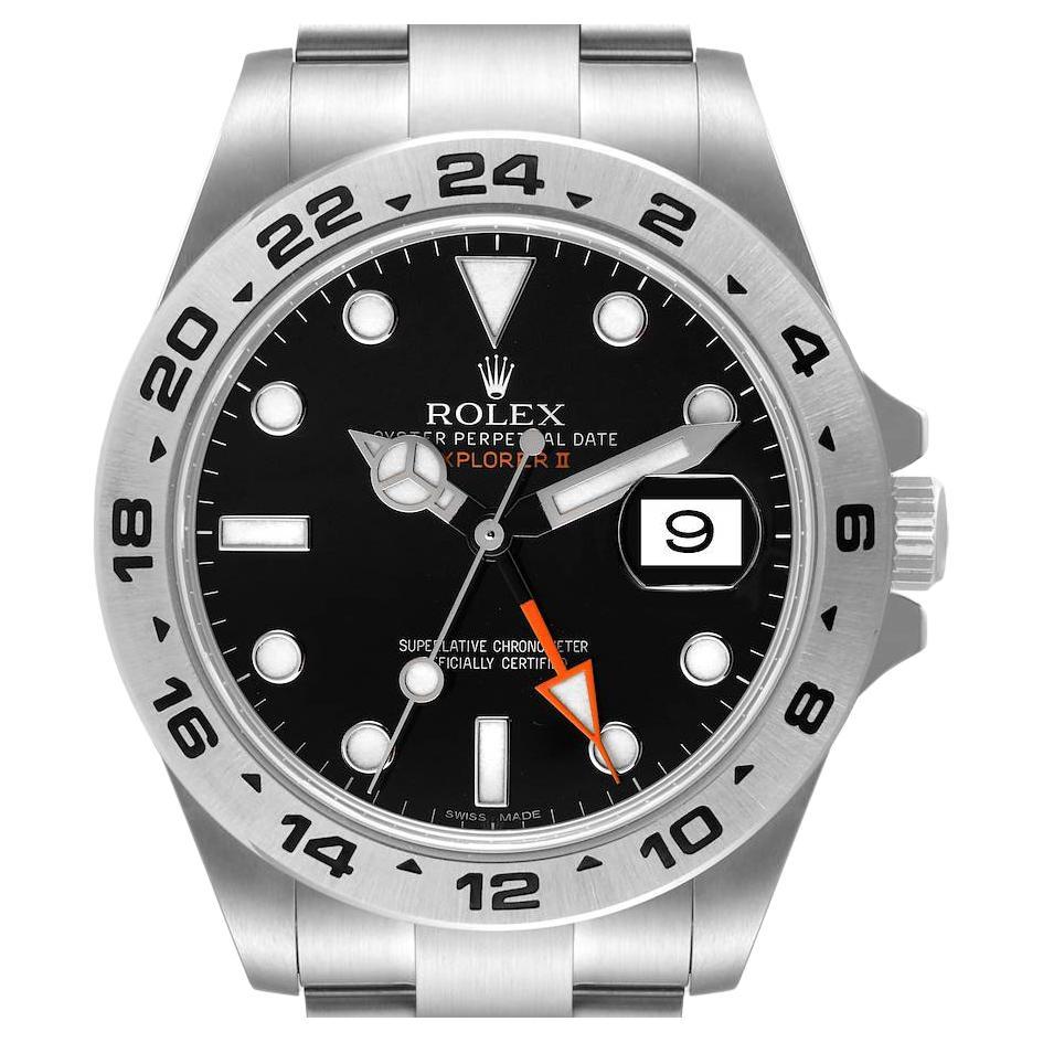 Rolex Explorer II Black Dial Orange Hand Men's Watch 216570 For Sale at ...